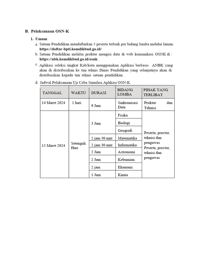 Jadwal Osn Sma - Ma 2024 | PDF