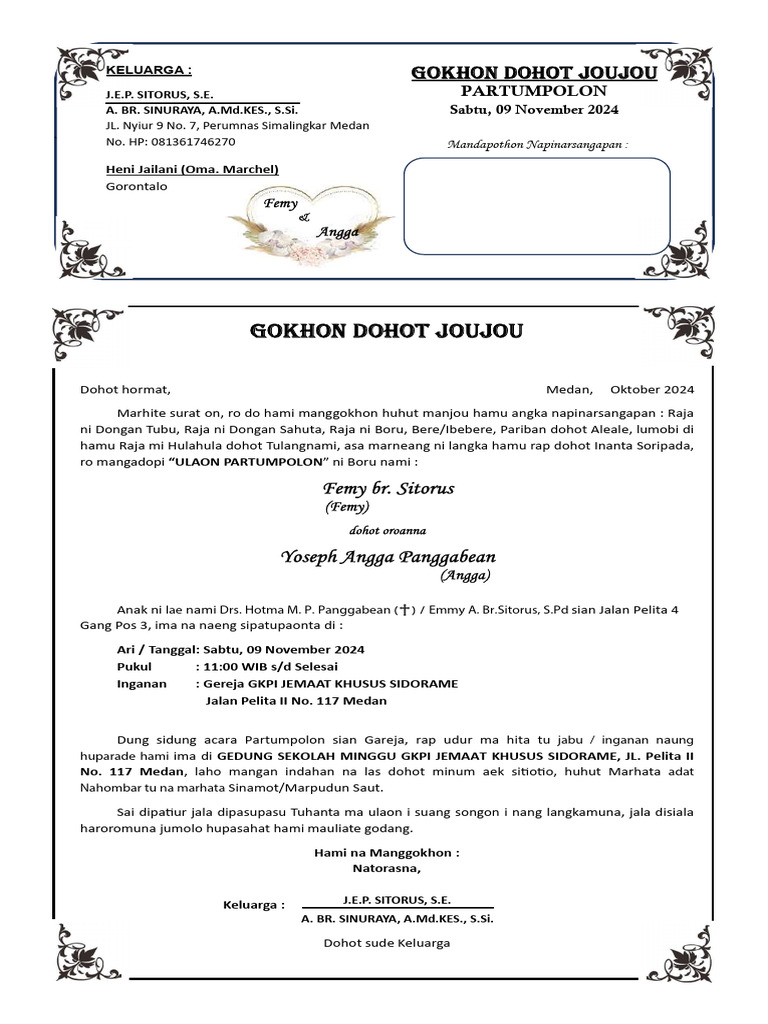 Undangan Tulang Chaca | PDF