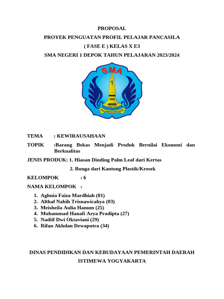 Proposal P5 Kel.6 | PDF