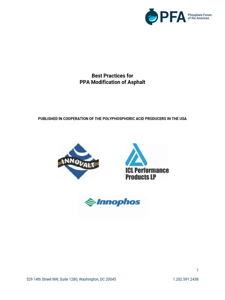 Best Practices For PPA Modification of Asphalt | PDF