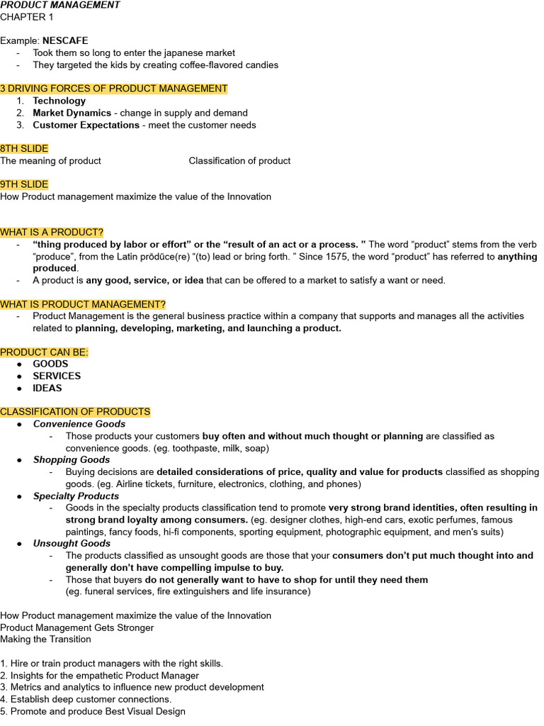 Product Management Notes | PDF