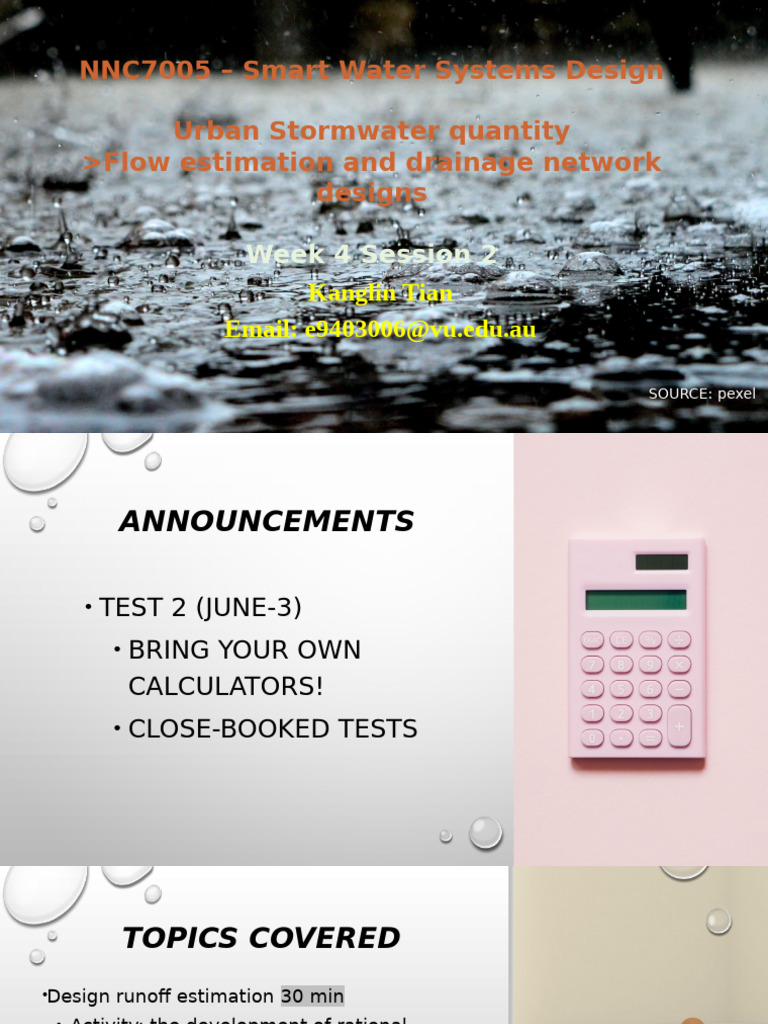 Week 4 Session 8 Slides-Stormwater Design Rainfall (Caculations and ...