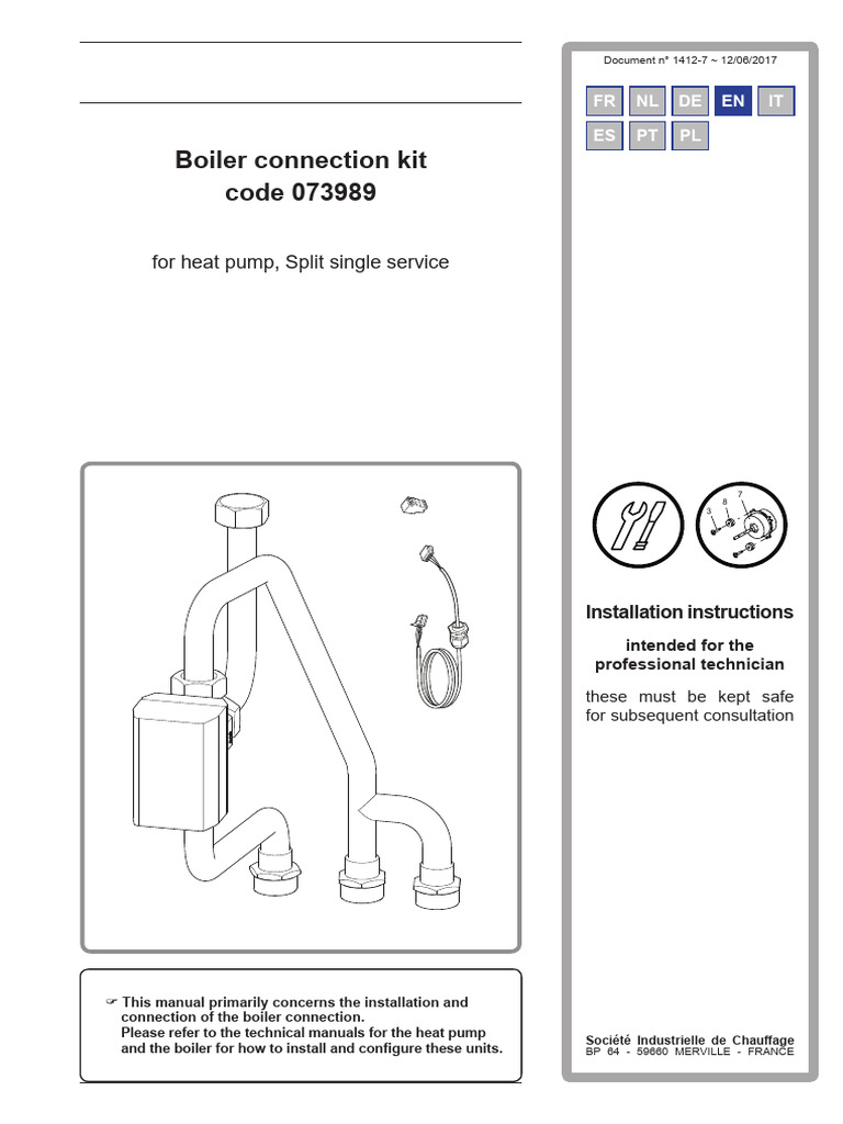 Boiler Connection Kit 073989 Installation Instructions | PDF