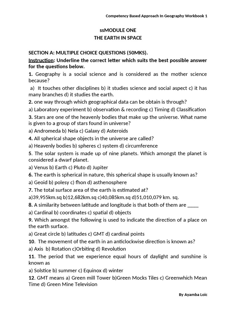 form 1 work book | PDF