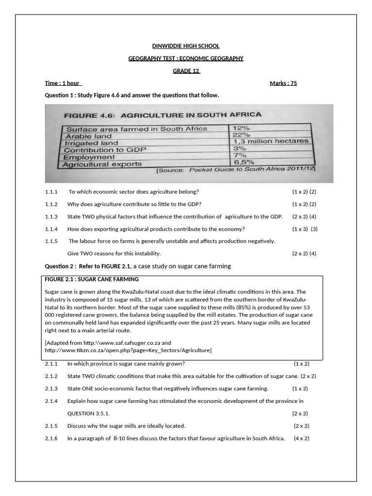 Grade 12 Test 01 | PDF