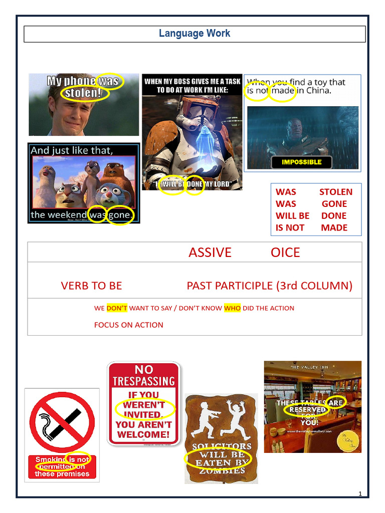 Passive Voice Pre Intermediate Teacher's Notes | PDF | Language ...