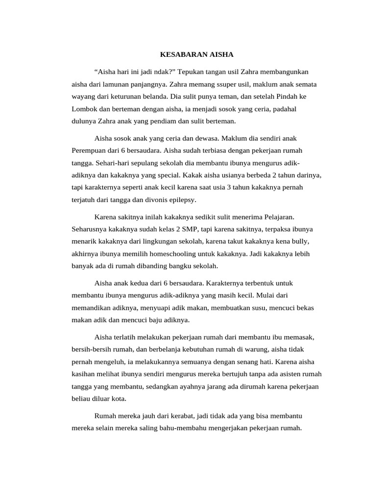 KESABARAN AISHA | PDF