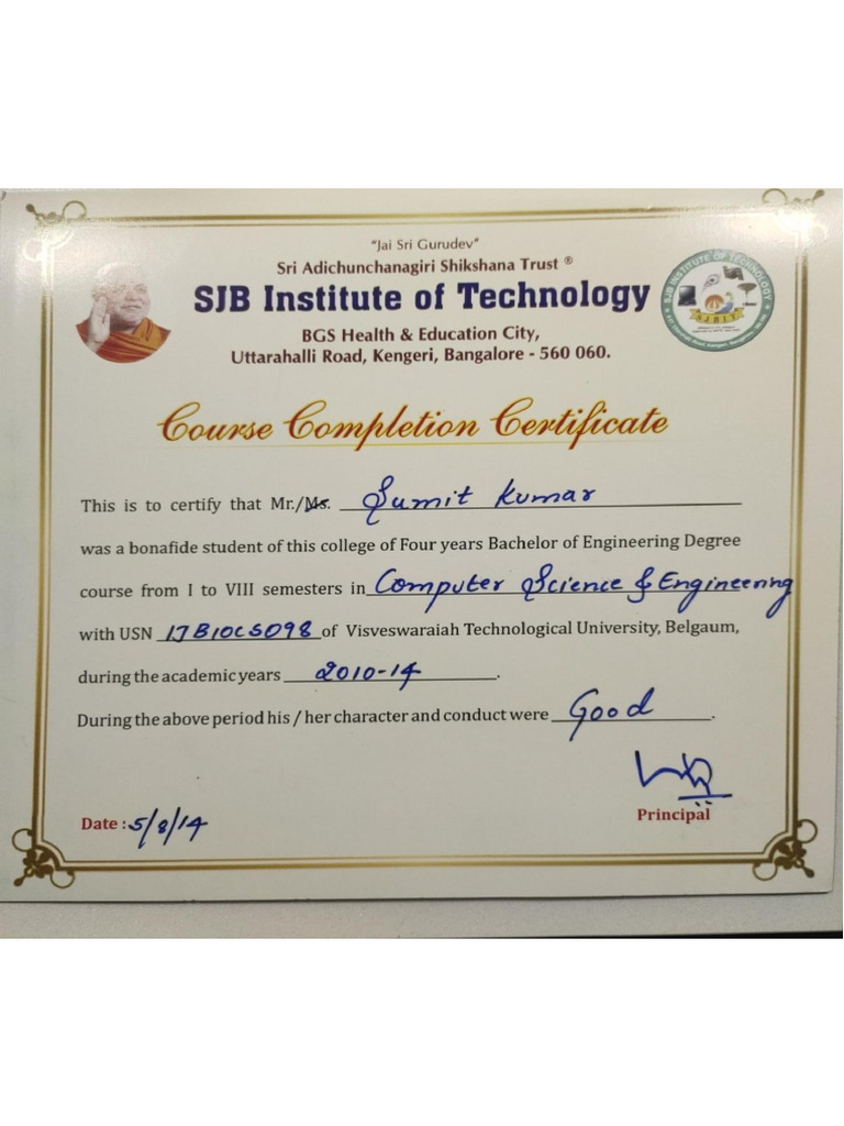 Course Comp Cert | PDF