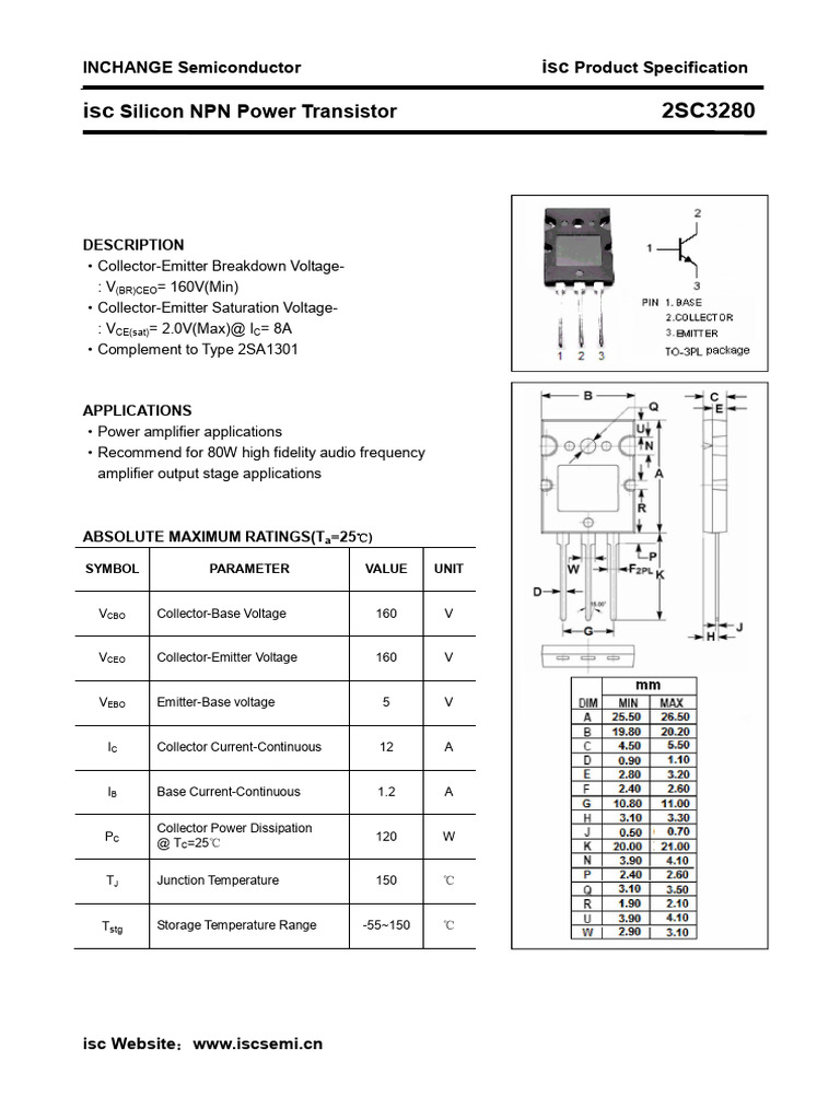 2SC3280 Datasheet | PDF
