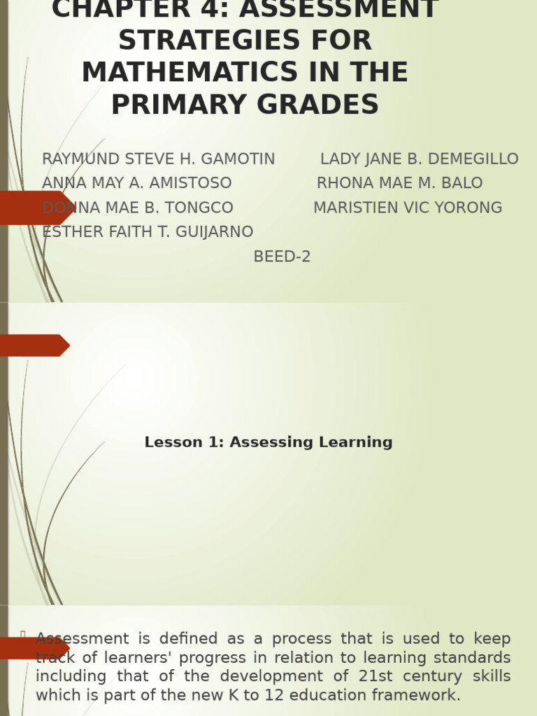 G4 MATH - Assessment Strategies For Mathematics in The Primary Grades ...