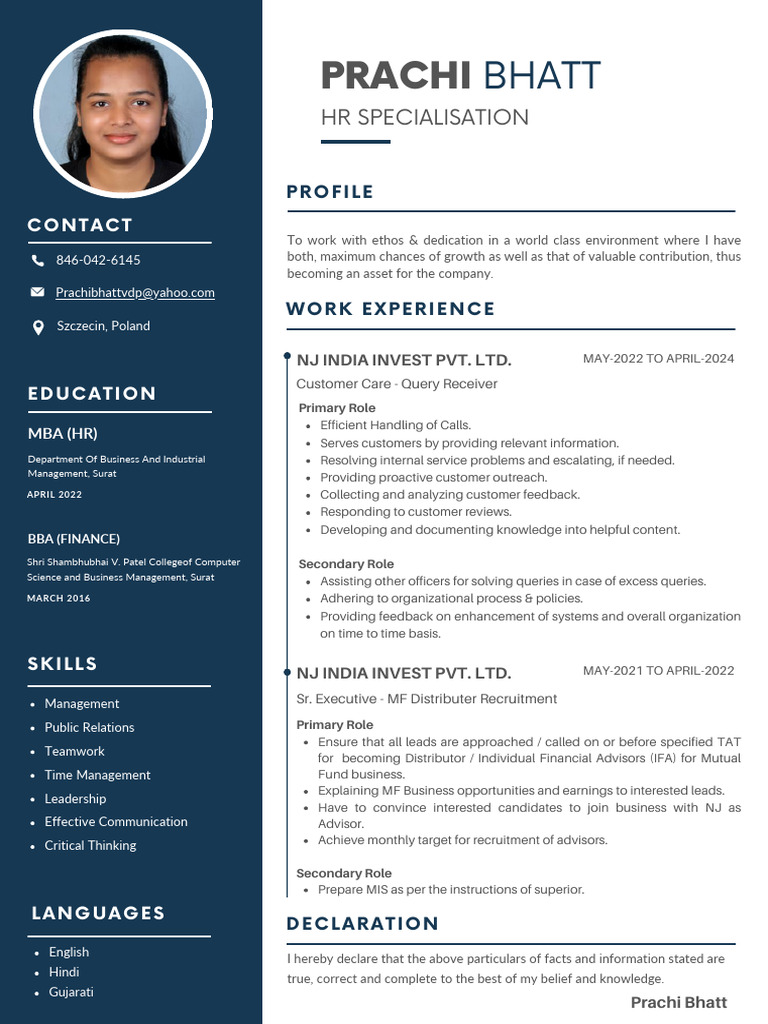 Prachi Dixit CV | PDF