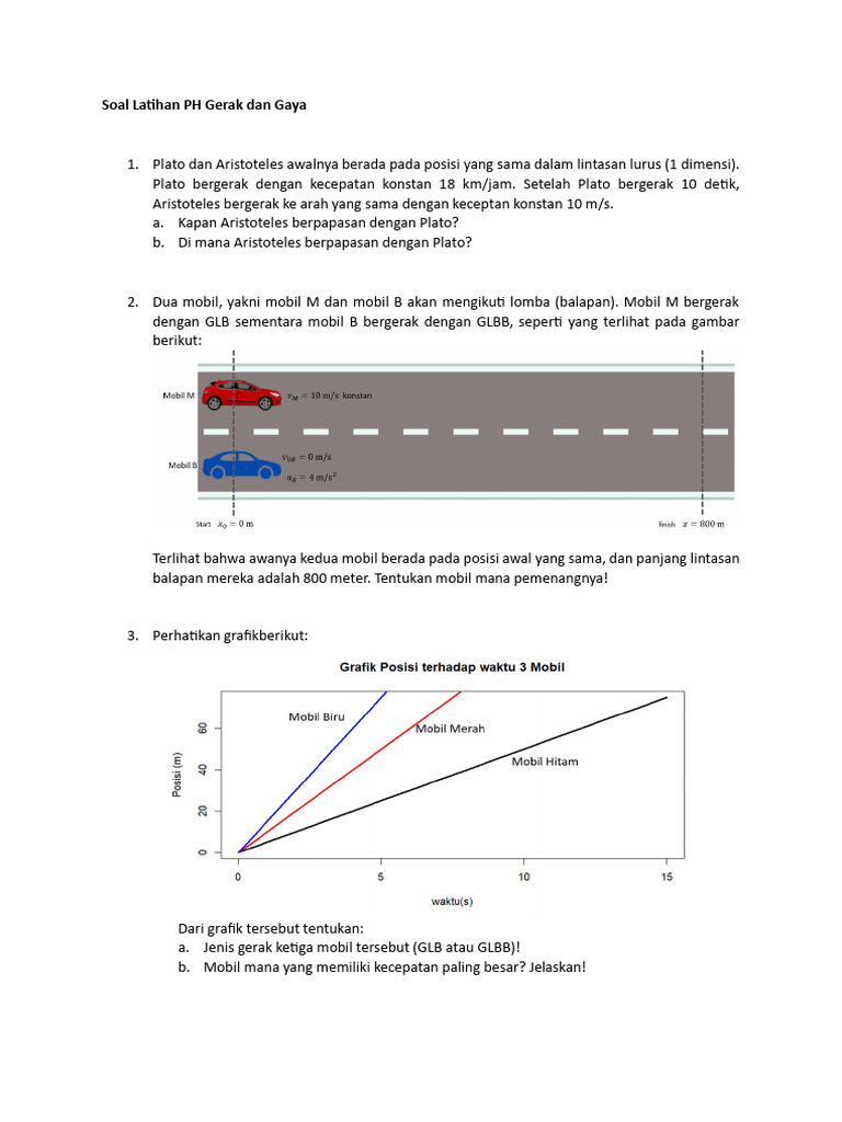 Soal Latihan PH Gerak Dan Gaya | PDF