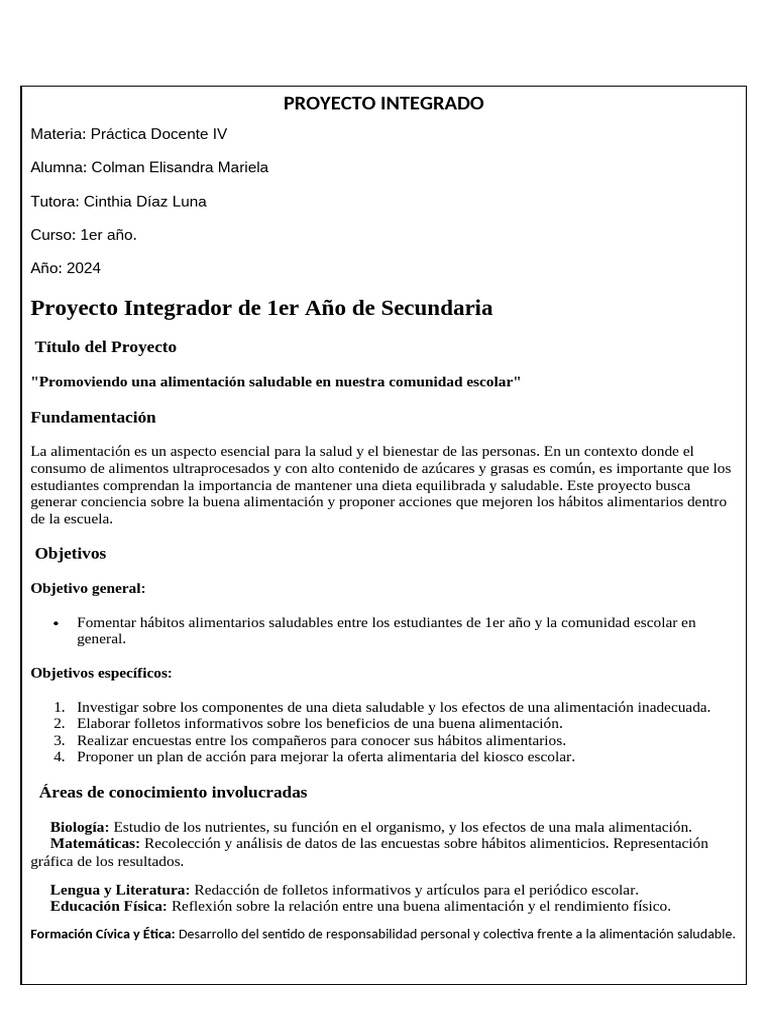 PROYECTO INTEGRADO MODULO IV PRÁCTICA 2024xx | PDF