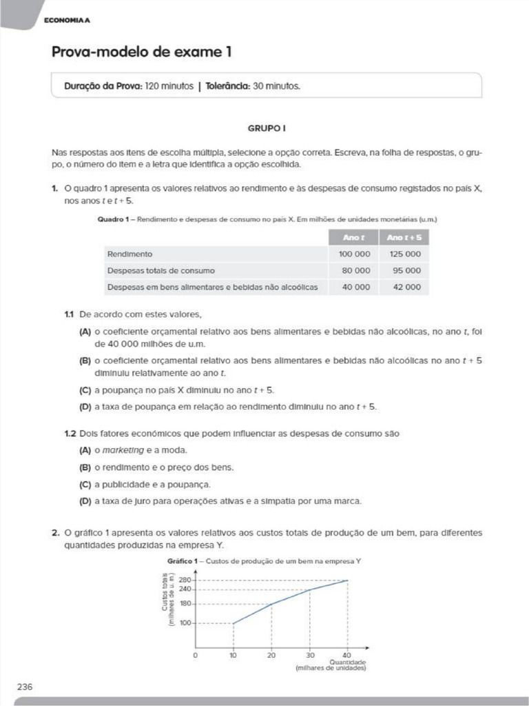 Economia Provas Modelo Exame | PDF
