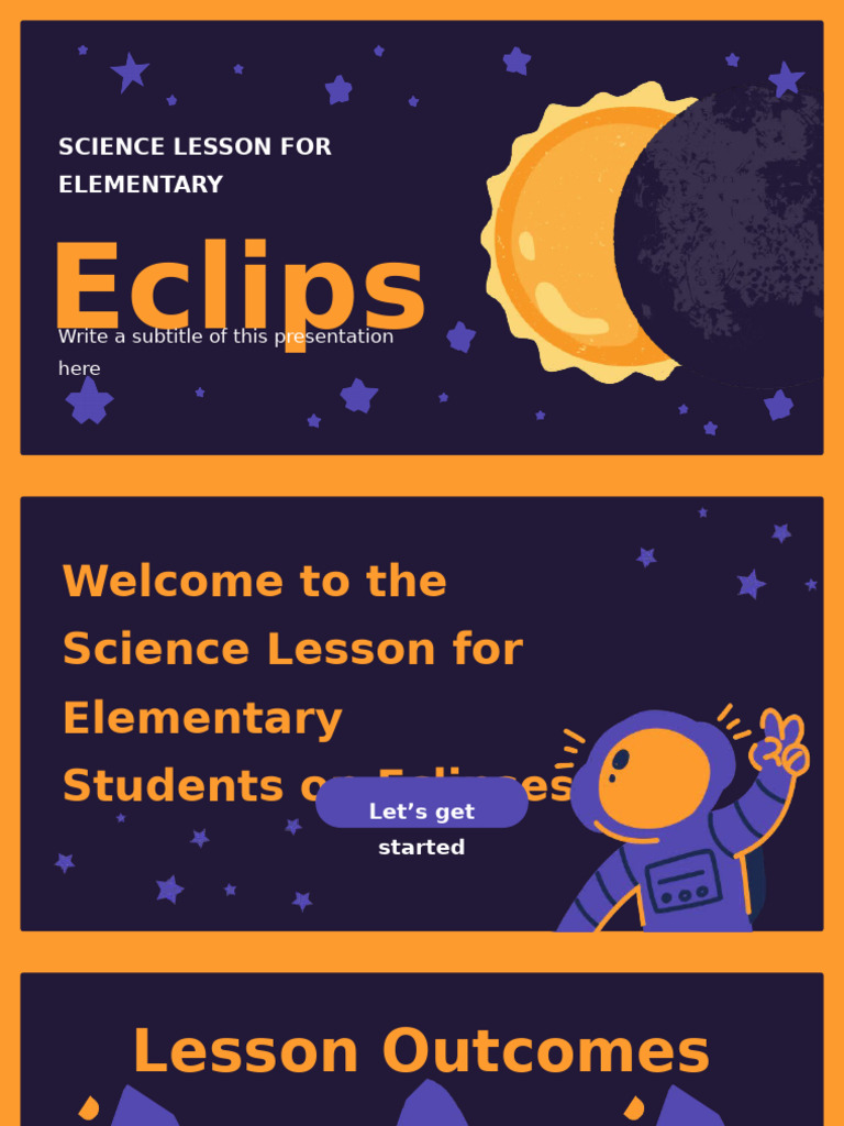 Modern Illustrative Science Lesson For Elementary - Eclipse | PDF
