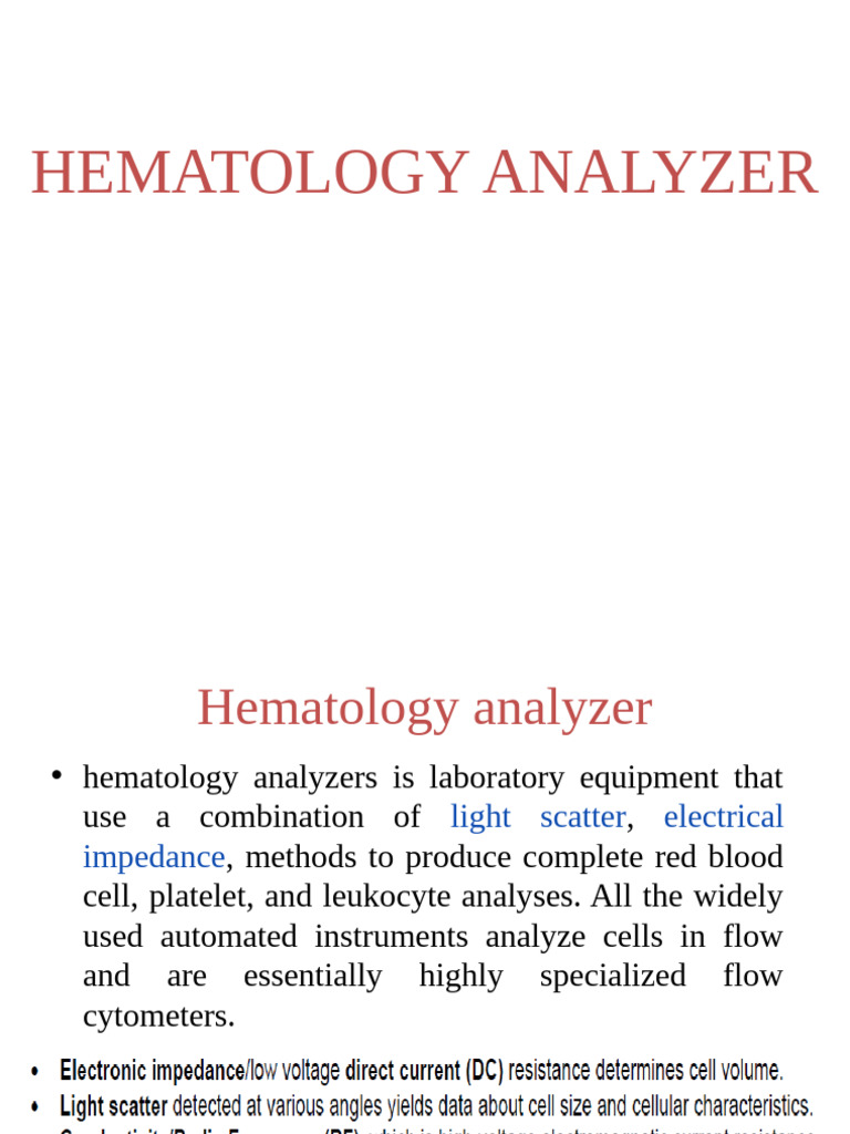 Hematology Analyzer | PDF