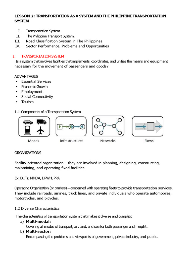 Philippine Transportation System Overview | PDF | Transport ...