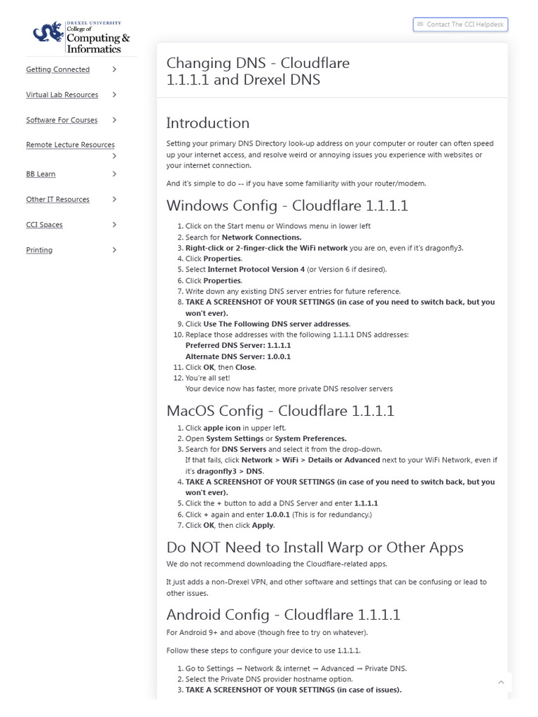 CCI Technology Services and Support Site | PDF