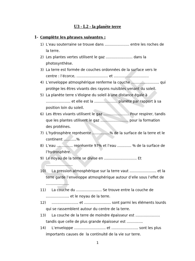 La Planète Terre | PDF