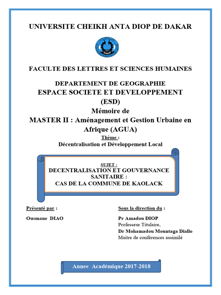 Décentralisation Et Gouvernance Sanitaire | PDF