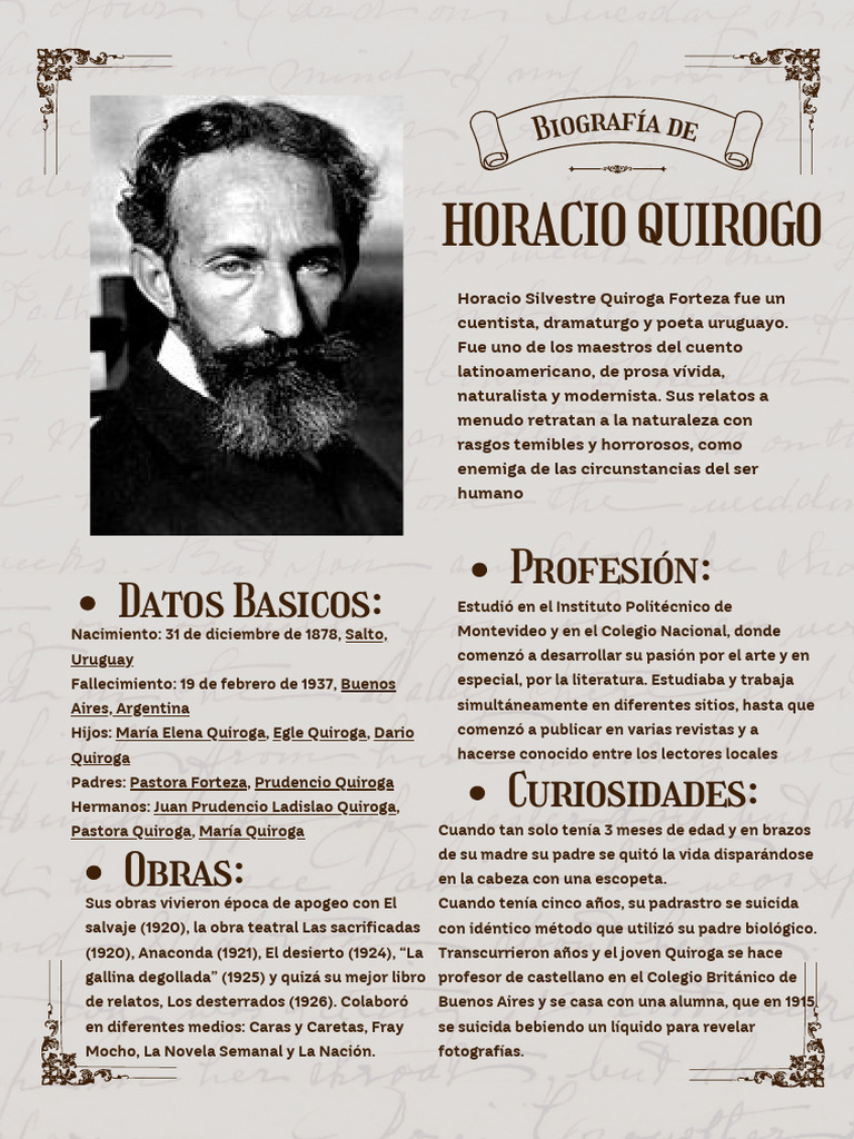 biografia de horacio quirogo | PDF