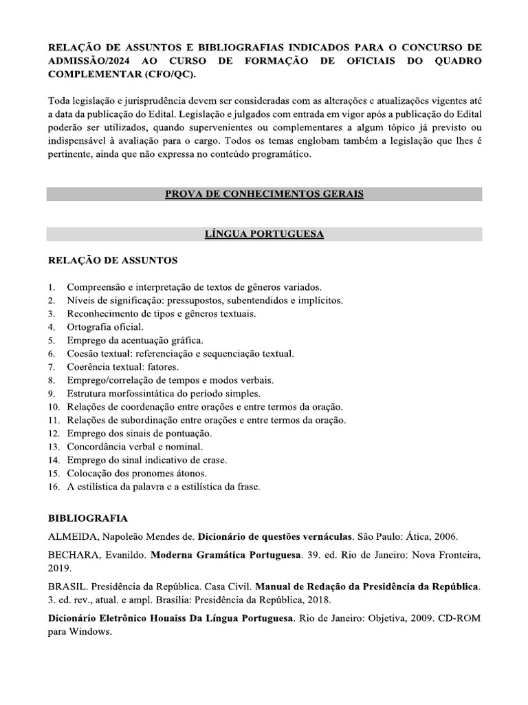 Esfcex Gerais | PDF
