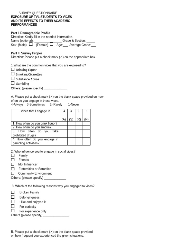 Drinking Liquor Smoking Cigarettes Substance Abuse Gambling Others ...