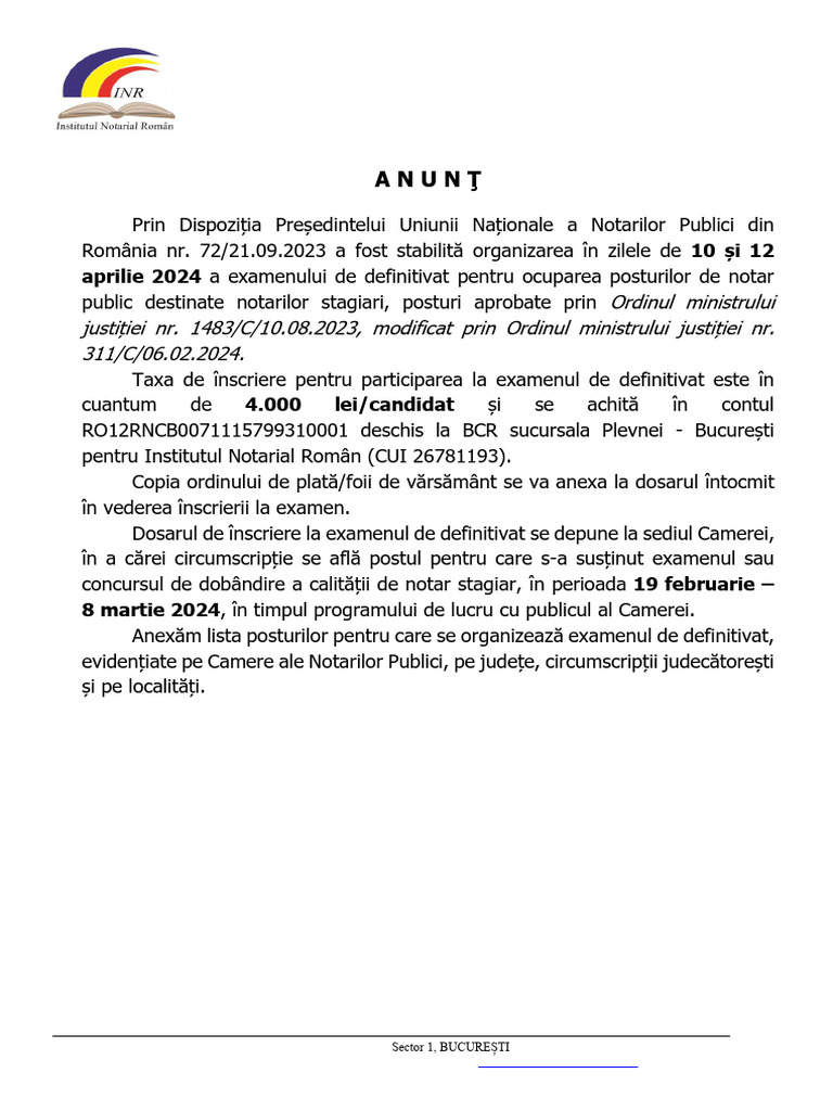 1 Anunt Site Ex Def 2024 | PDF