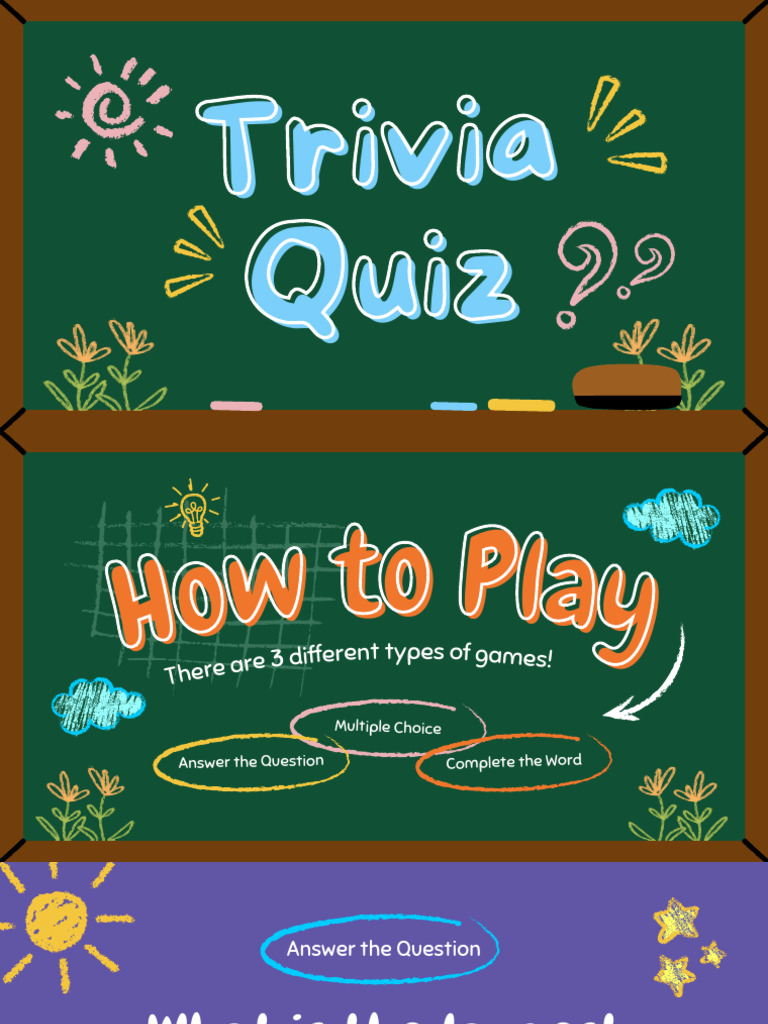 Green Playful Illustrative Trivia Quiz Presentation | PDF