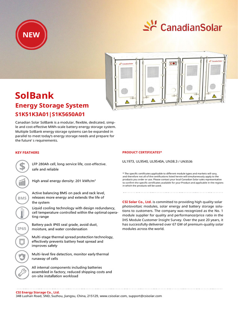 0.25P-0.5P CS-Datasheet-SolBank Energy Storage v1.53 US | PDF