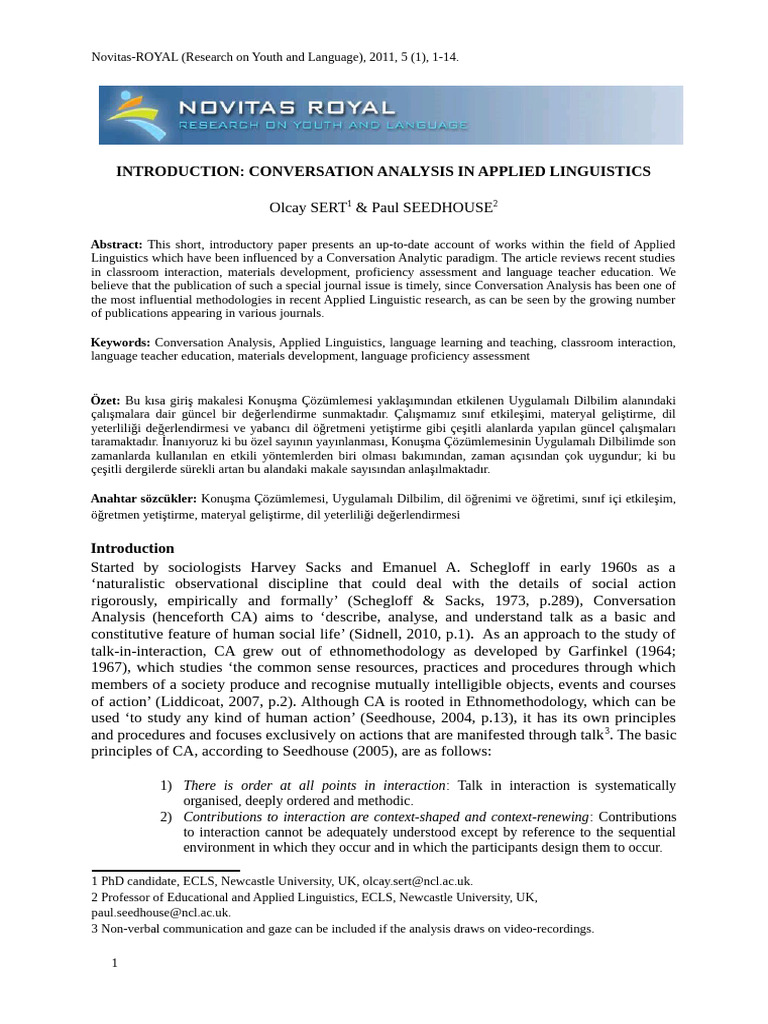 Conversational Analysis | PDF