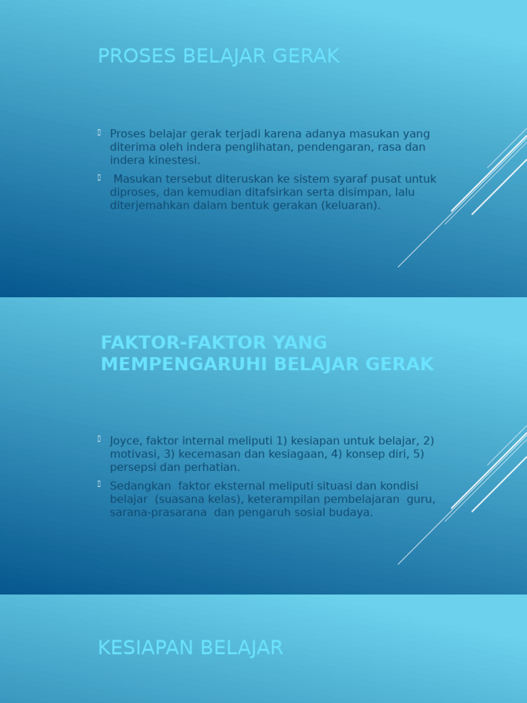 Materi PROSES BELAJAR GERAK | PDF