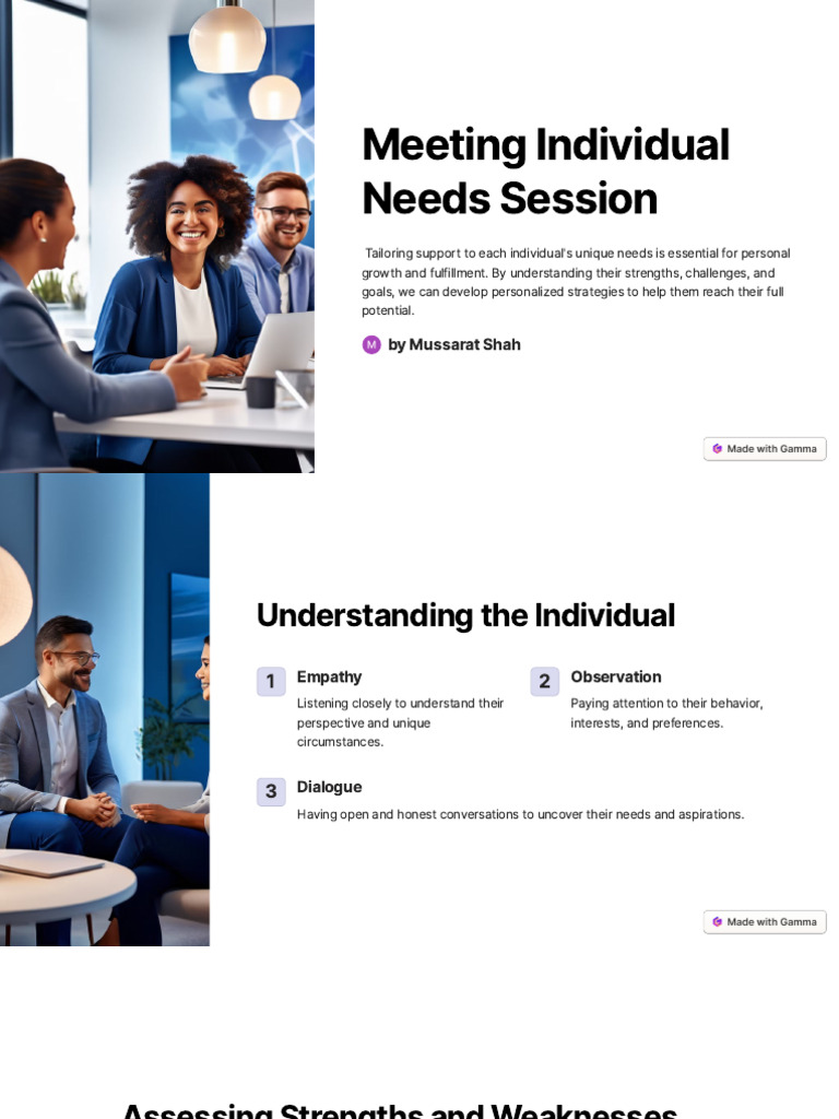 Meeting Individual Needs Session | PDF