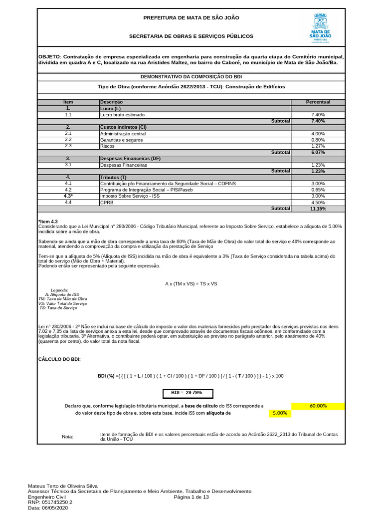 PLO 4 ETAPA DO CEMITERIO QUADRA A-C (Final) | PDF
