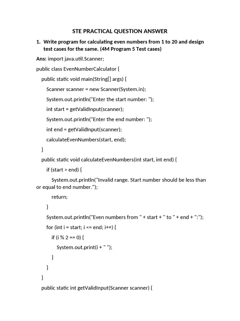 Ste Practical Answer | PDF