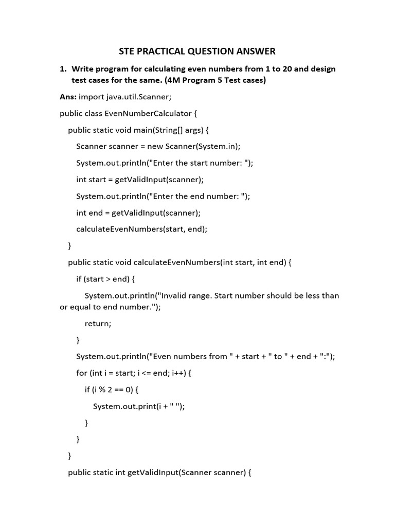 Ste Practical Answer | PDF