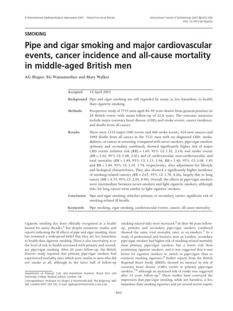 Pipe and Cigar Smoking - Shaper | PDF