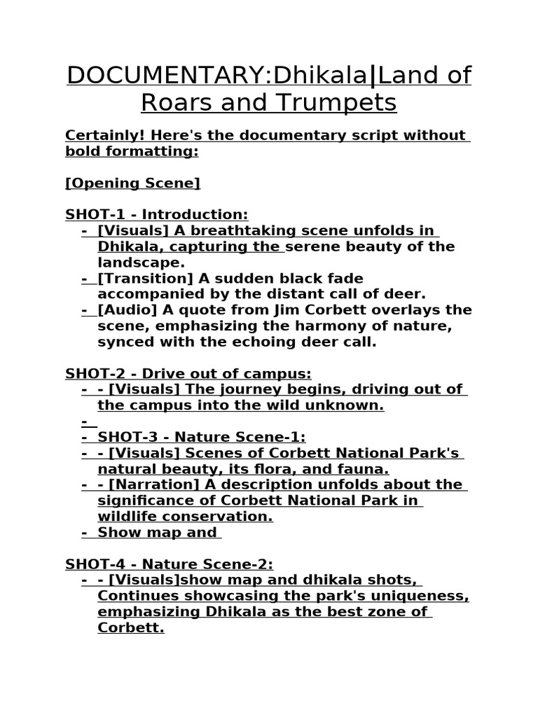 Corbett Documentary Sequence. | PDF