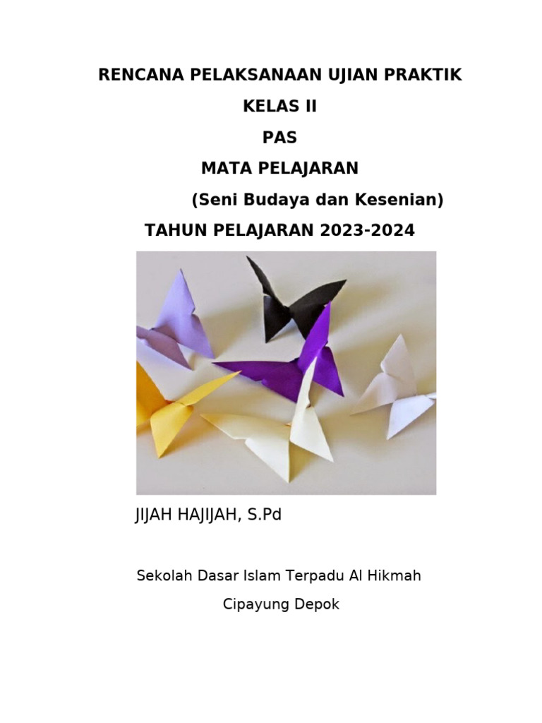 RPPUP SBDP UPRAK KELAS 2 Jijah | PDF
