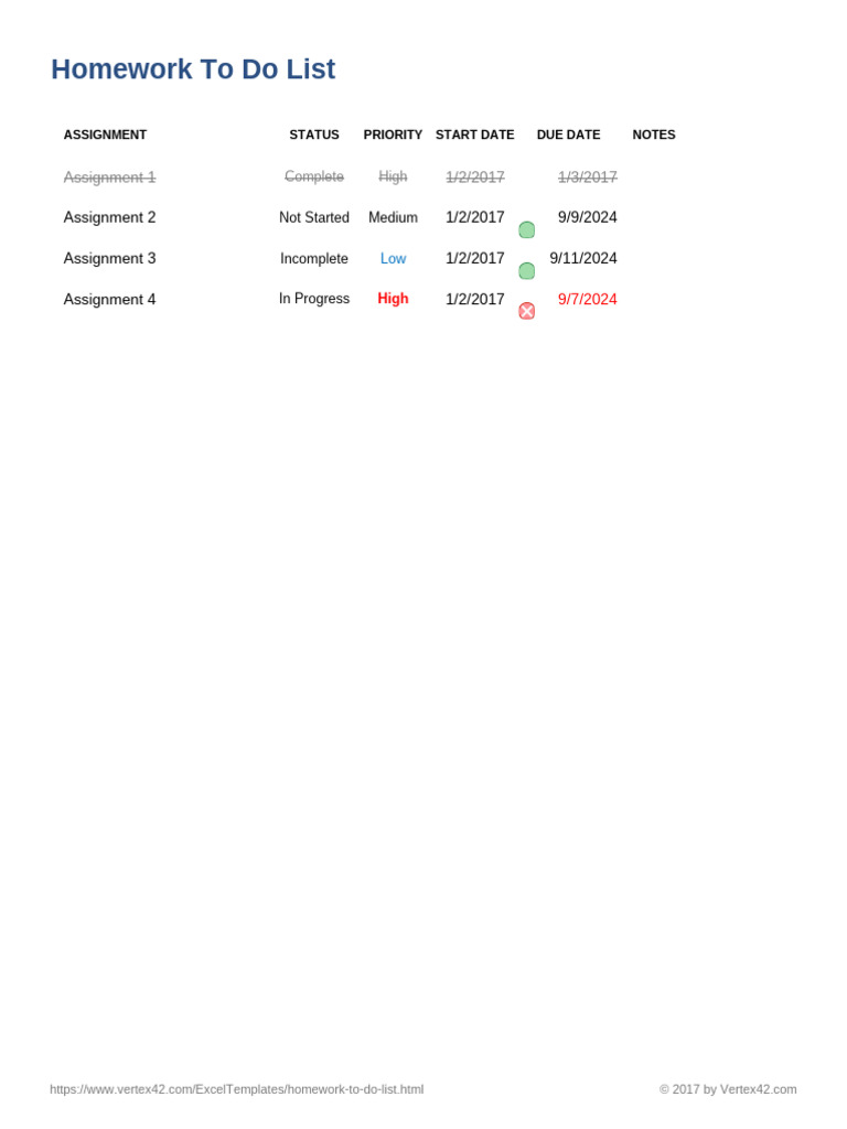 homework-to-do-list | PDF