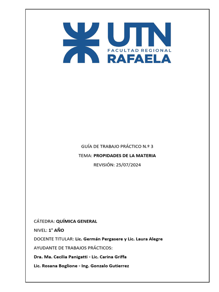 Guia de TP3 Propiedades de La Materia - FORMATO 2024 | PDF