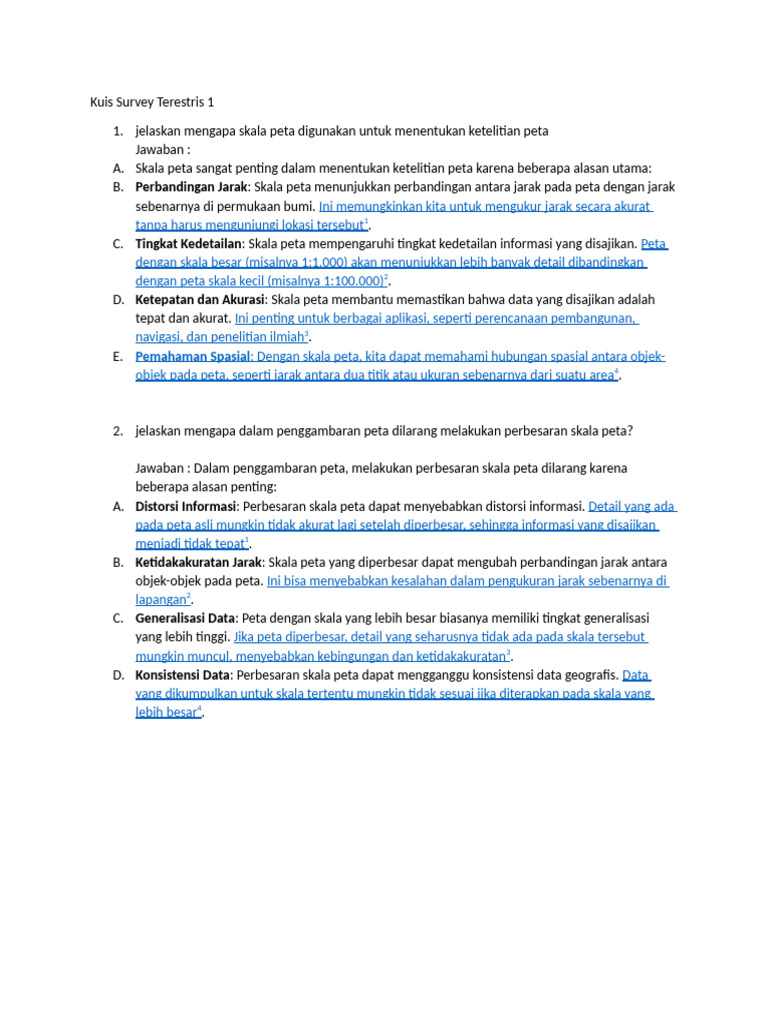 PR Kuis Survey Terestris 1 | PDF