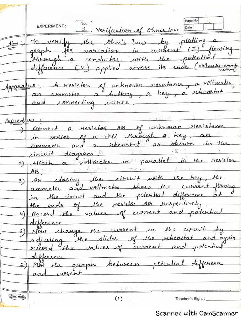 Physics Project Class 10 | PDF