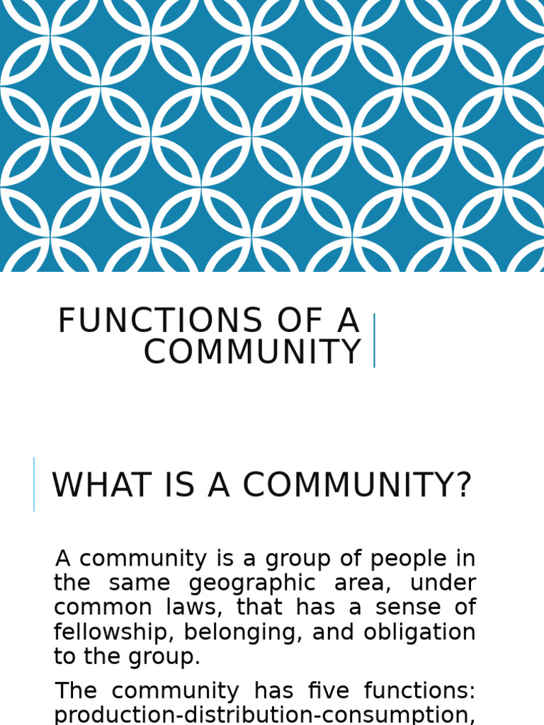 Lesson 3 Functions of A Community | PDF