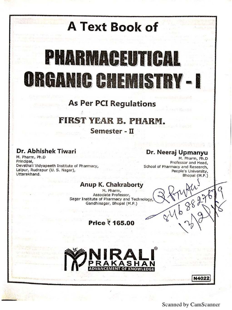 Pharmaceutical Organic Chemistry - I (Nirali Prakashan) | PDF