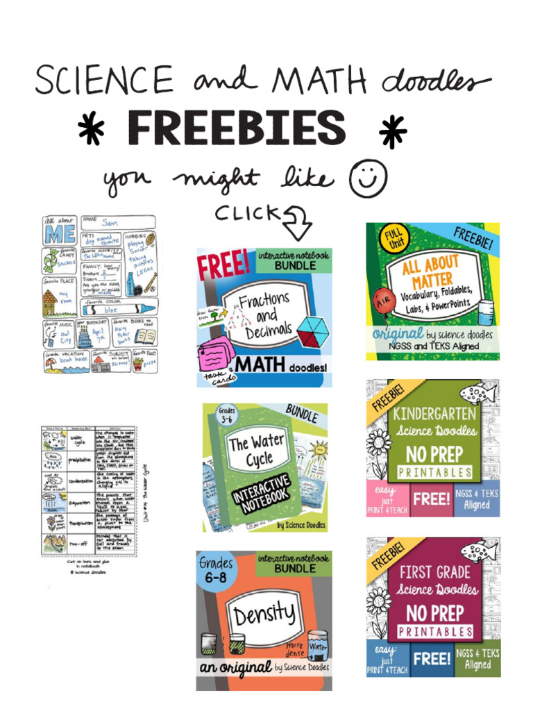 FREEBIES and MORE Science and Math Doodles | PDF