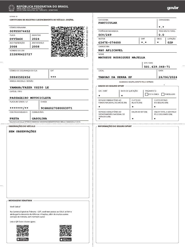Fazer CRLV | PDF