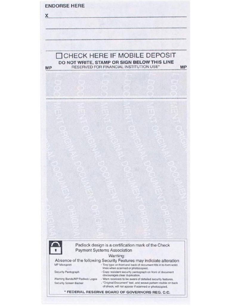 New Back of Check | PDF