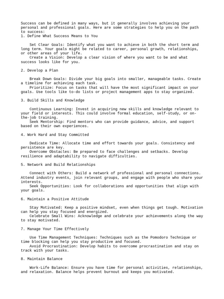How To Be Successfull | PDF