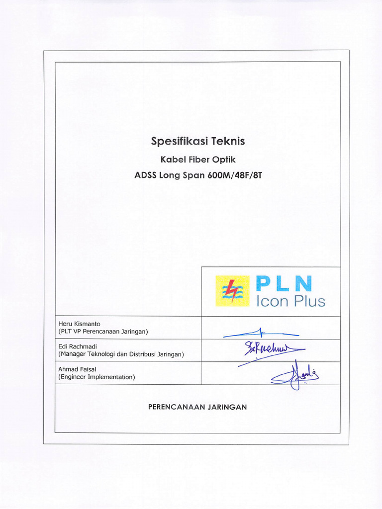 Lampiran 1 Spek ADSS LS 600M-48F-8T | PDF